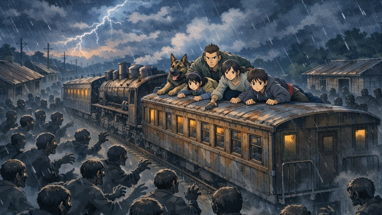 Surrounded by Zombies — Only the Train Kept Them Alive 🌙 | Ghibli-Style ...