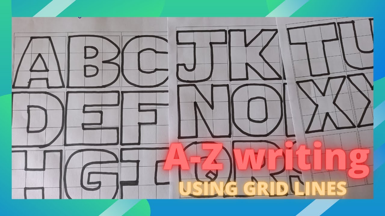 A-Z writing using 3*3 grid lines - YouTube