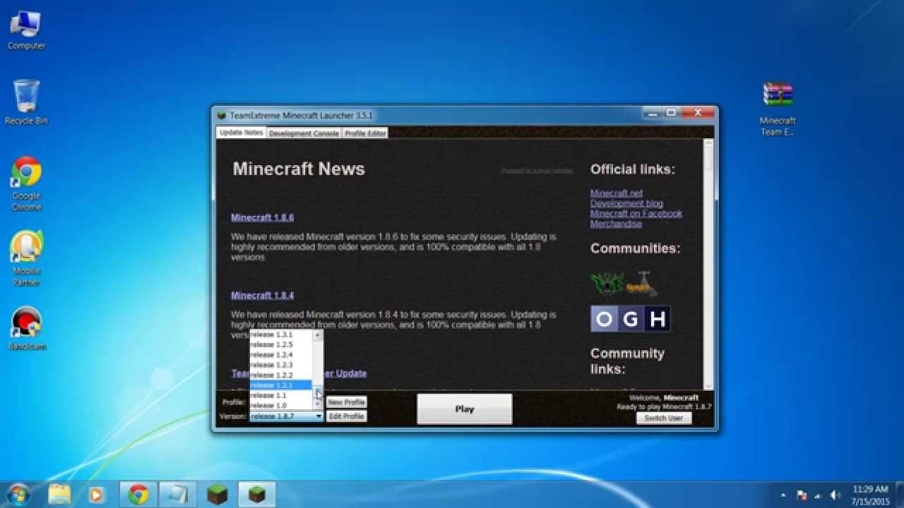 How To Instal Minecraft Team Extreme And Get all version - YouTube