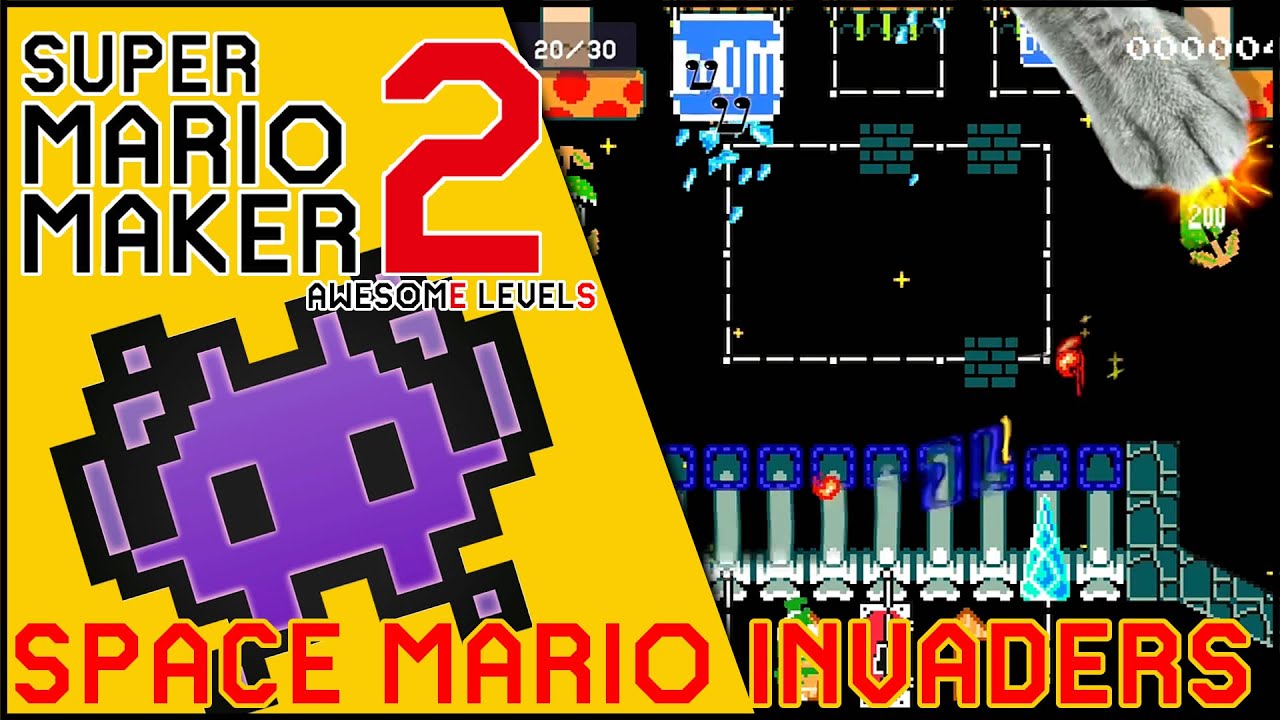 LET'S PLAY SUPER MARIO MAKER 2 - SPACE MARIO INVADERS LEVEL - YouTube