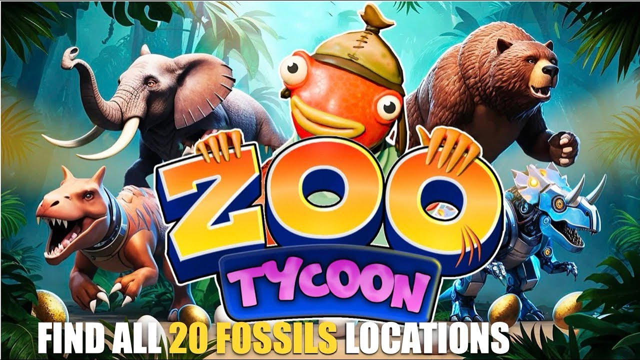 ZOO TYCOON MAP FORTNITE CREATIVE - FIND ALL 20 FOSSILS LOCATIONS - YouTube