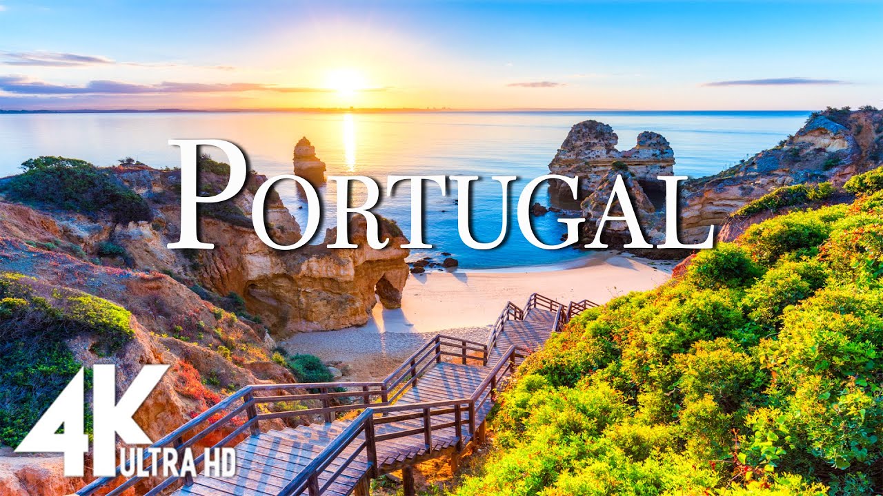 FLYING OVER PORTUGAL (4K UHD) - Relaxing Music Along With Beautiful ...