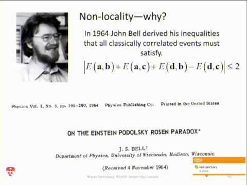Seminar--EPR paradox Part 4 Entanglement and Non-locality - YouTube