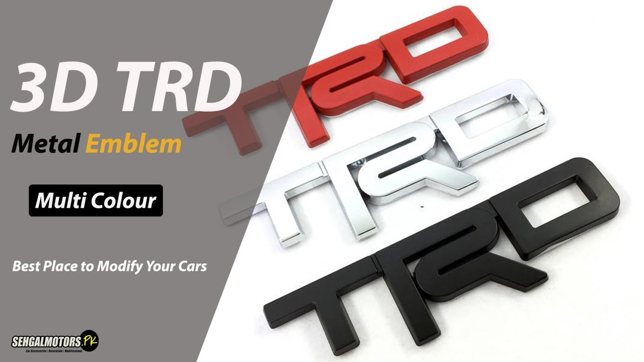 TRD 3D Emblem Metal | TRD Emblem | TRD Car Logo | TRD Monogram - YouTube