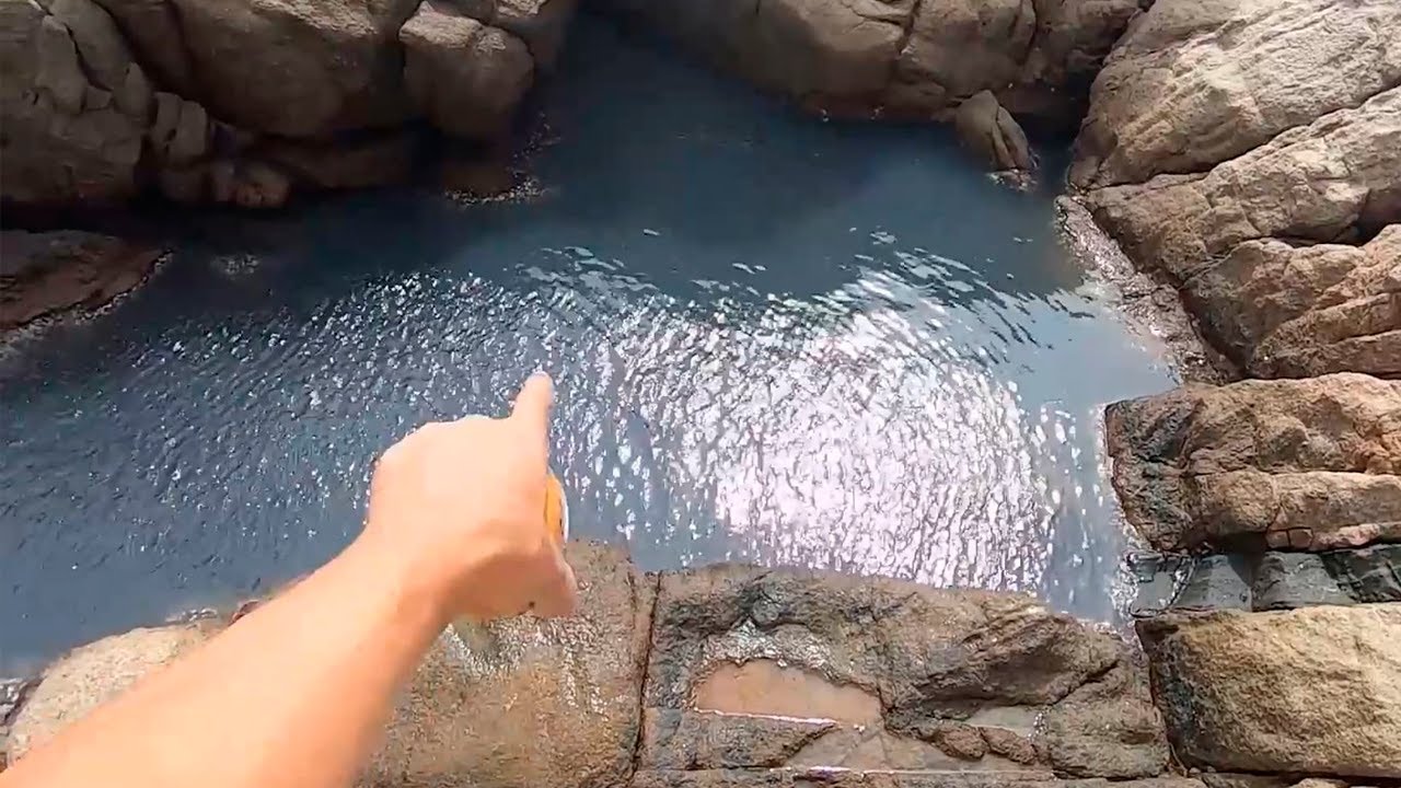 A giant puddle was found on Shark Island and this guy used a pump to ...