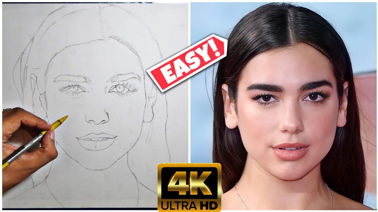 Easy Drawing Dua Lipa 4+ hours |4K - YouTube