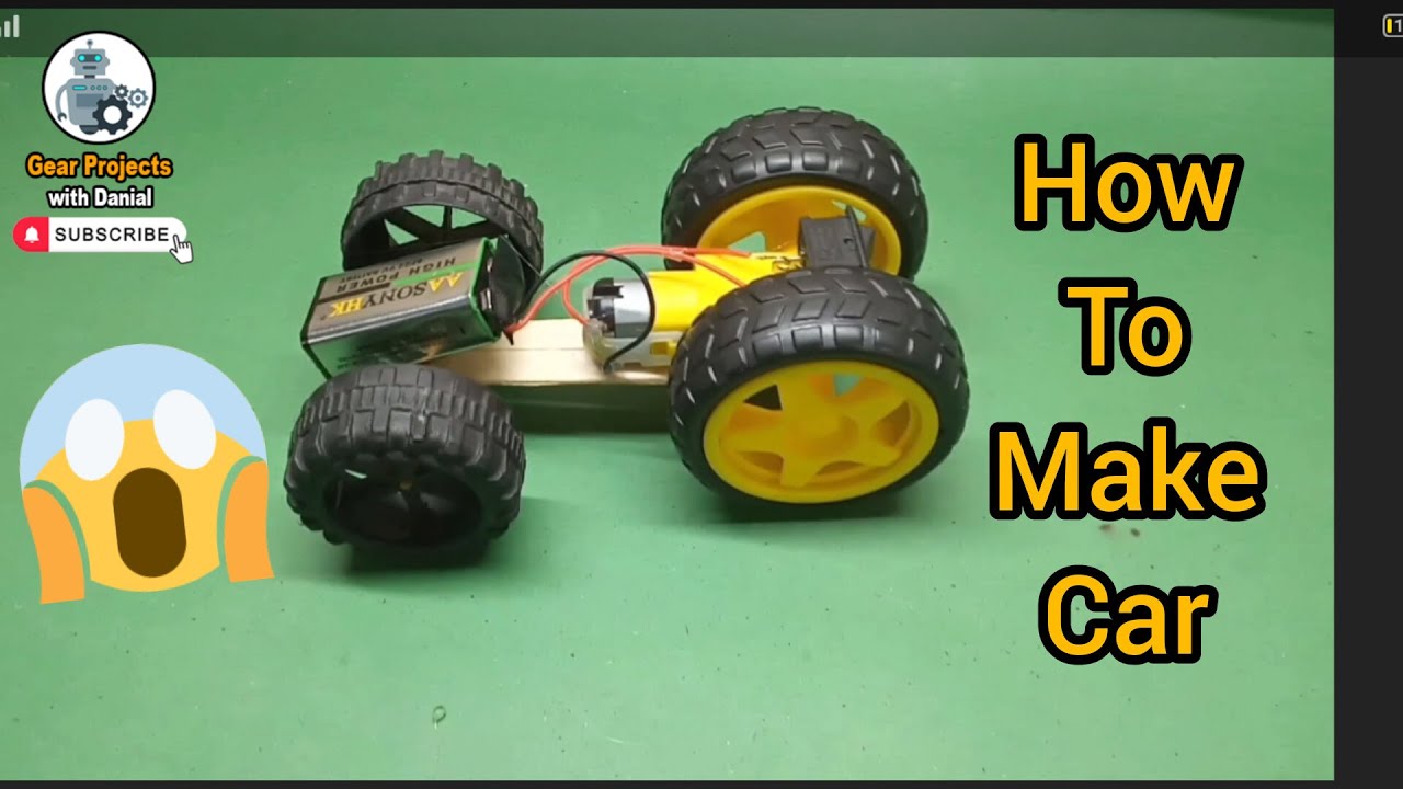 How to Make Car | With DC motor |Gear Project with Danial - YouTube