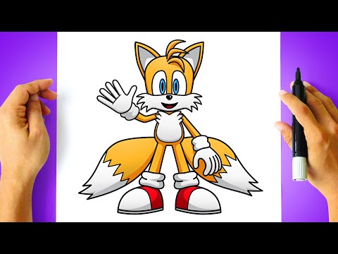 How to DRAW MILES TAILS PROWER - Sonic the Hedgehog
