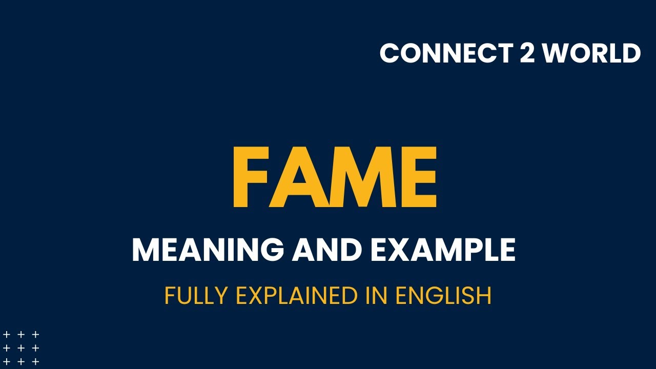 What Does fame Means || Meanings And Definitions With fame in ENGLISH ...