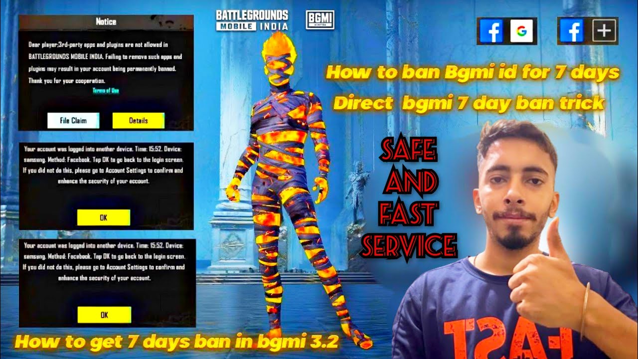How to ban Bgmi id for 7 days Direct || bgmi 7 day ban trick | how to ...
