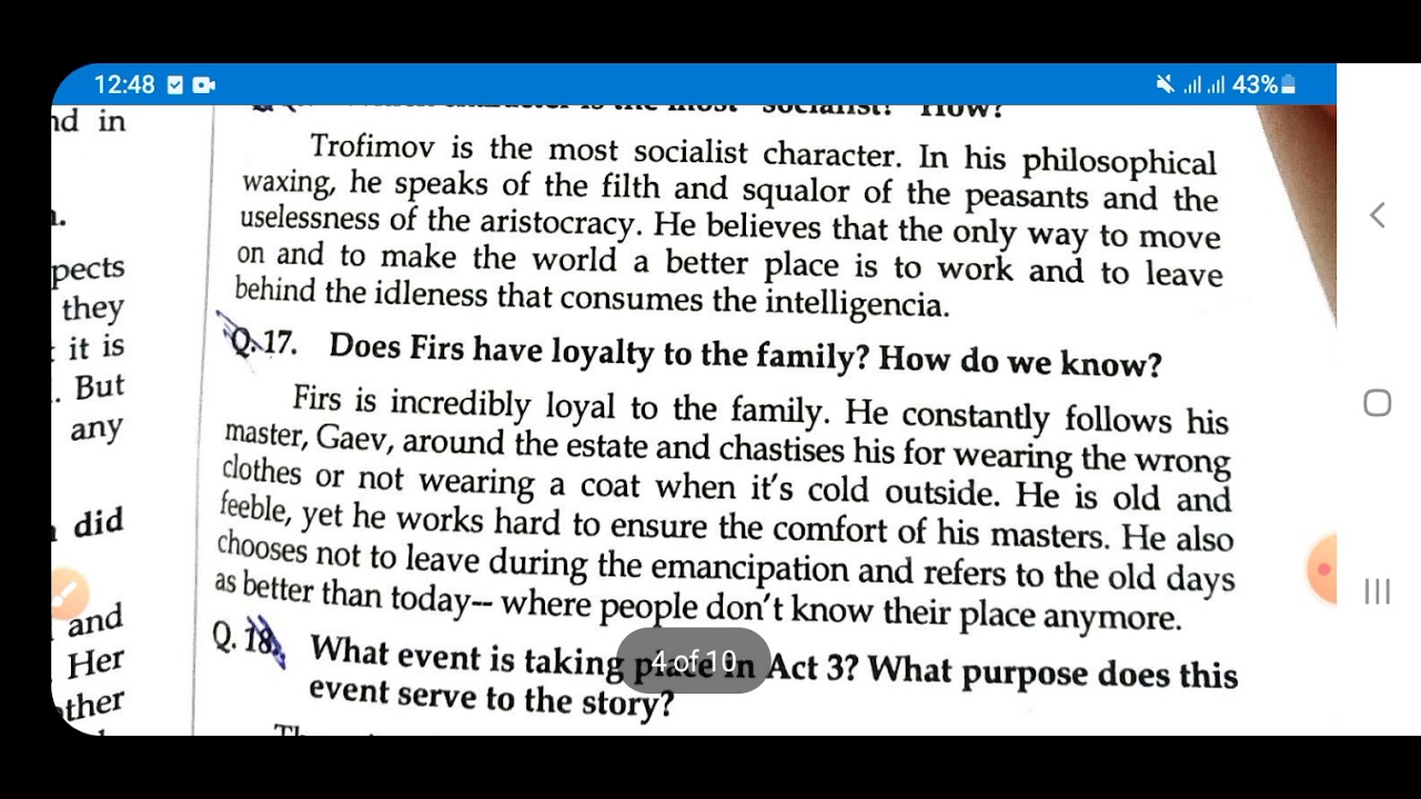Short Questions of The Cherry Orchard explained easily - YouTube