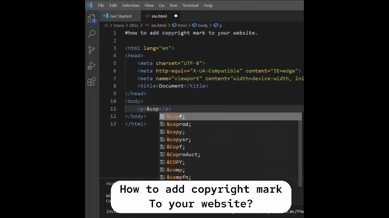 How To Add Copyright Mark C To Your Website HTML Tips html How To Add Copyright Mark C To Your Website HTML Tips html