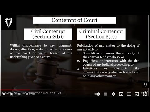 Contempt of Courts Act 1971 - Analysis | Civil and criminal contempt ...