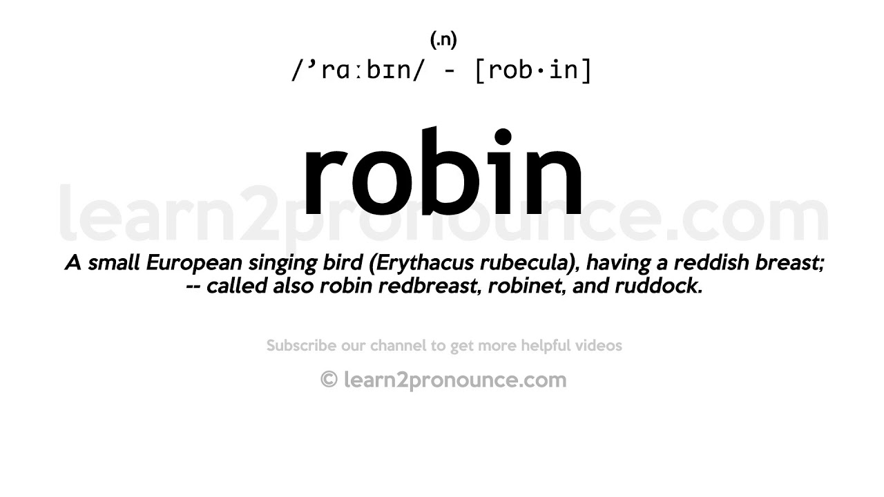Pronunciation of Robin | Definition of Robin - YouTube