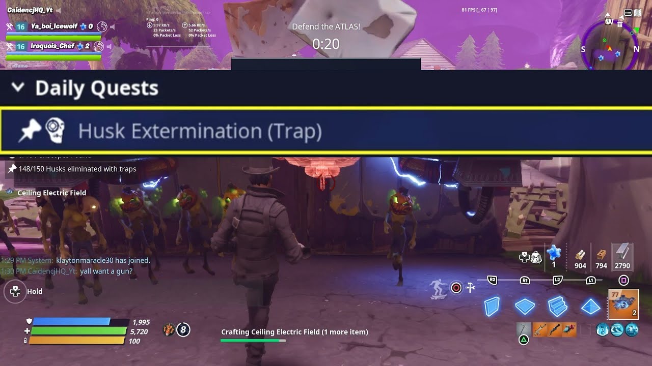 Husk Extermination Trap Elimination Daily Quest Fortnite Save the world ...