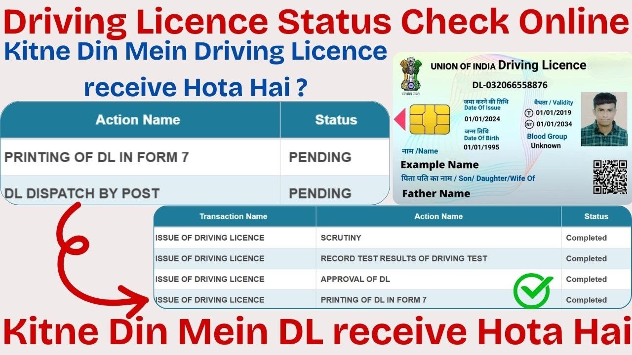 Driving Licence Status Check Online | PRINTING OF DL IN FORM 7 | Kitne ...