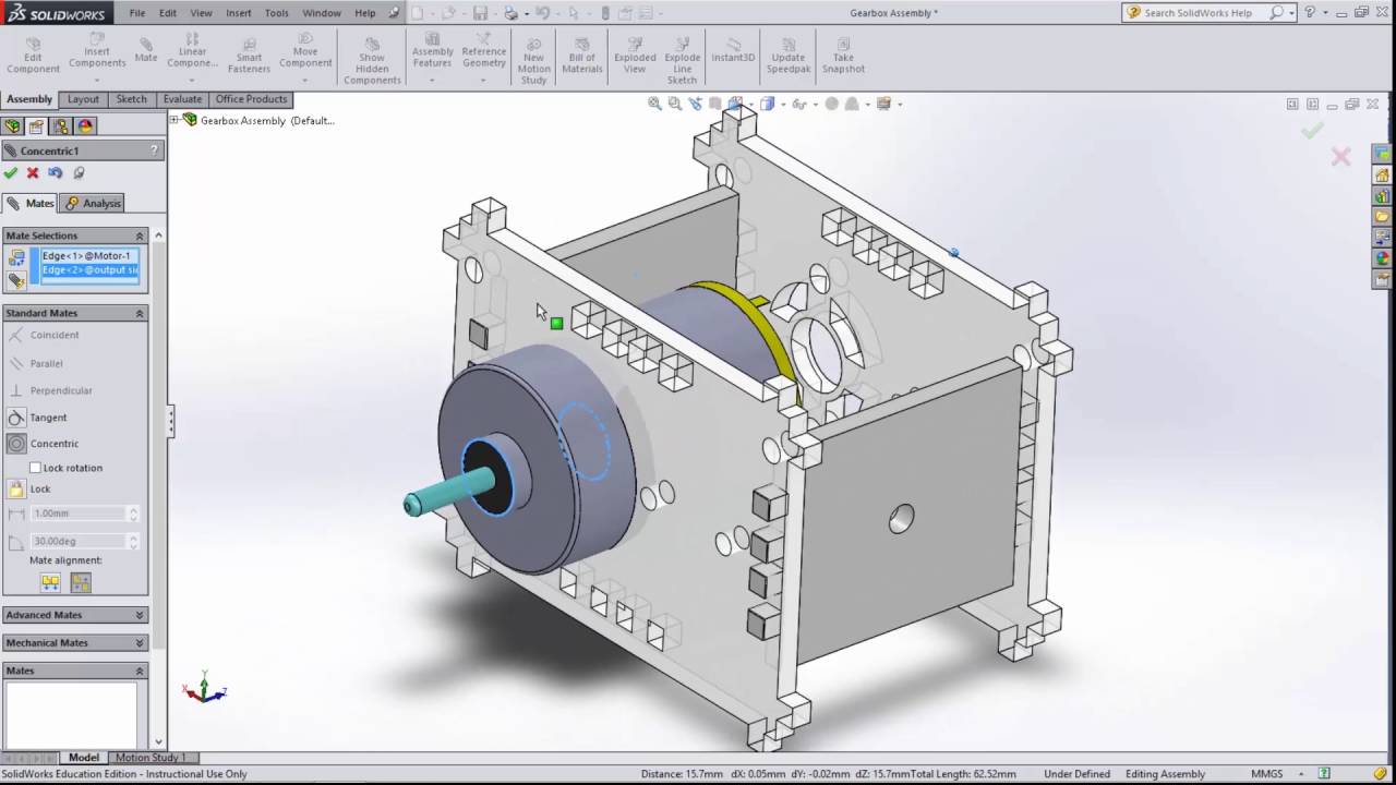 Introduction to Solidworks Assembly 2 - Concentric Mates - YouTube
