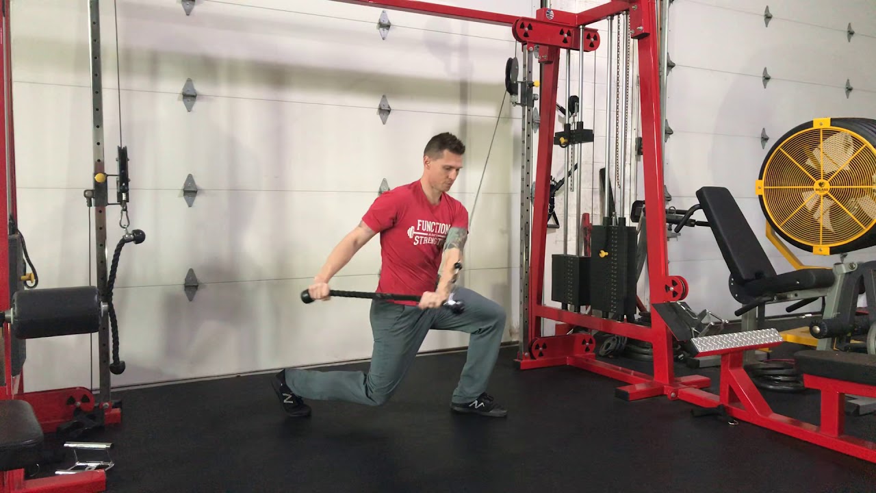 Straight arm split squat chop - YouTube
