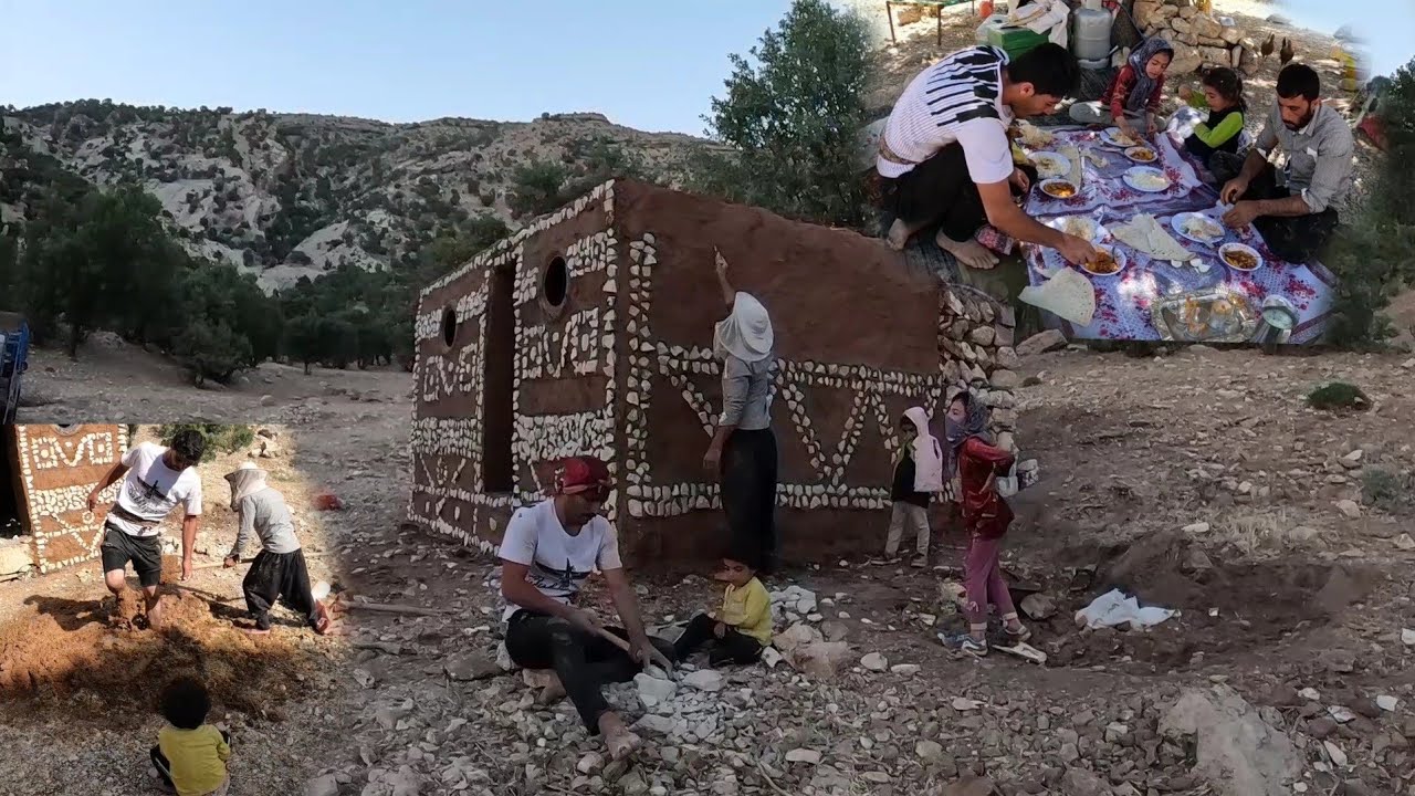 Making a very beautiful house for the life of nomads in the mountains ...