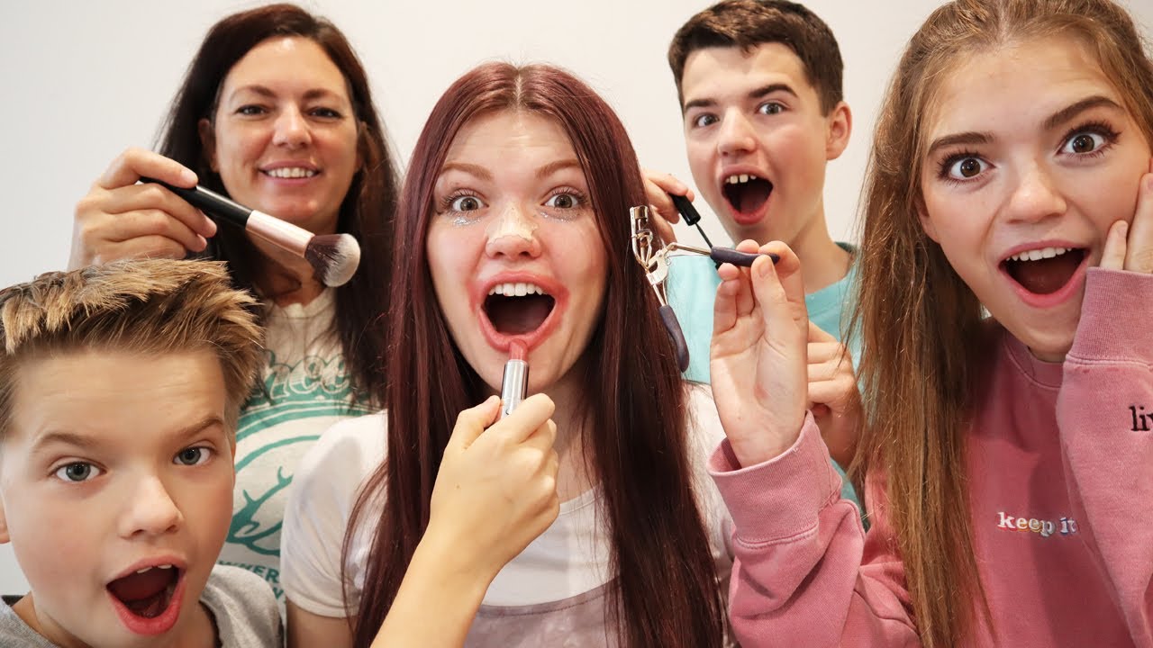 Mixed Up Makeup Challenge with a Twist! - YouTube