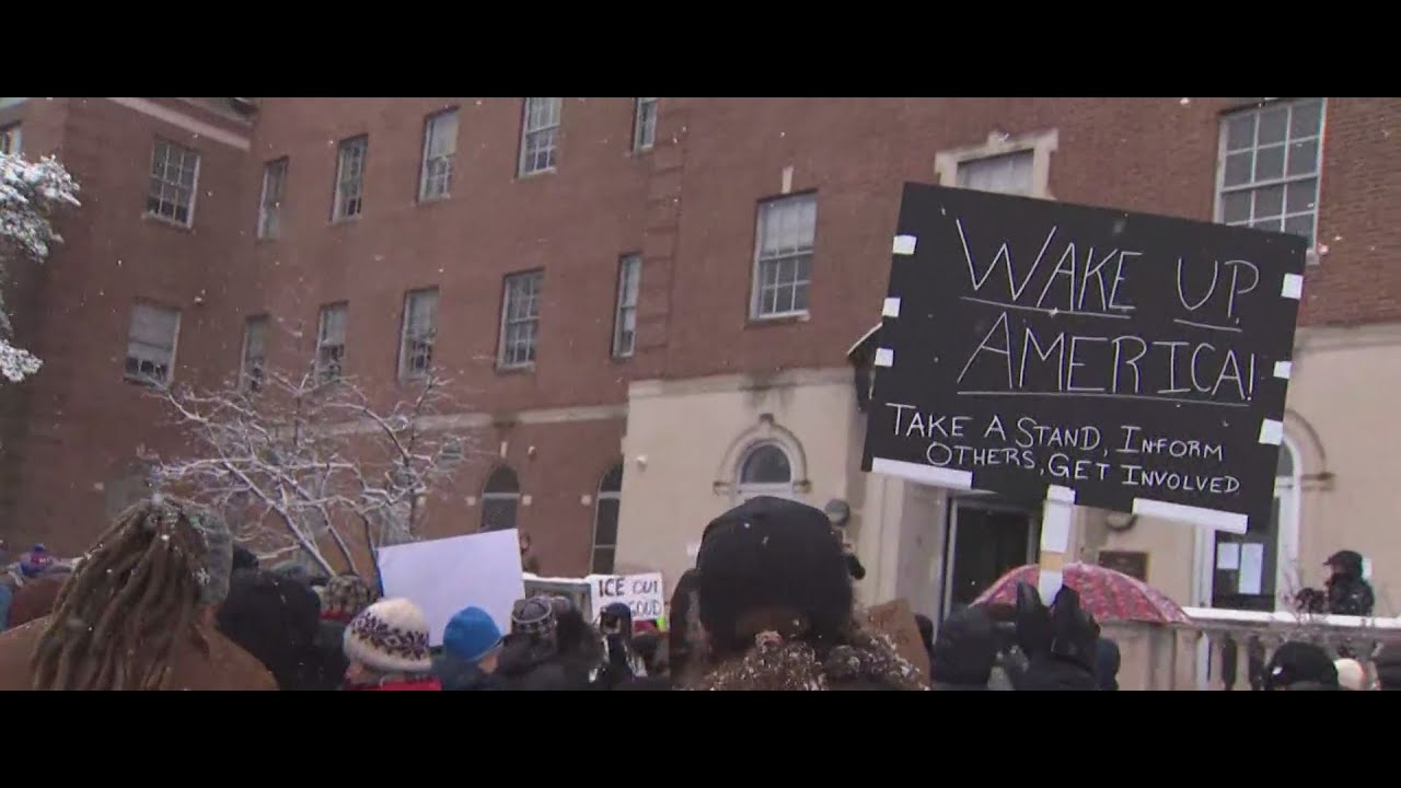 NJ residents rally against ICE raid aftermath - YouTube