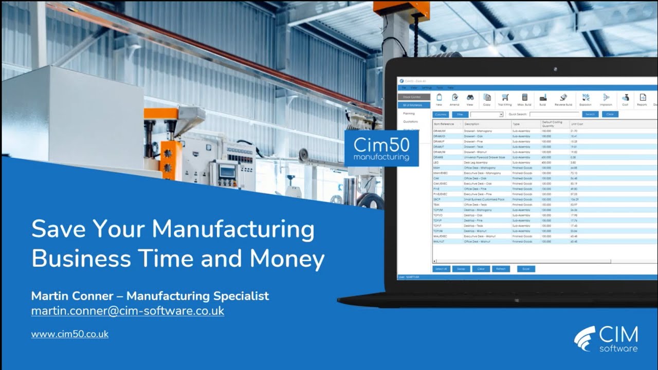 Cim50 Manufacturing Overview - 30-Minute Webinar of our Manufacturing ...