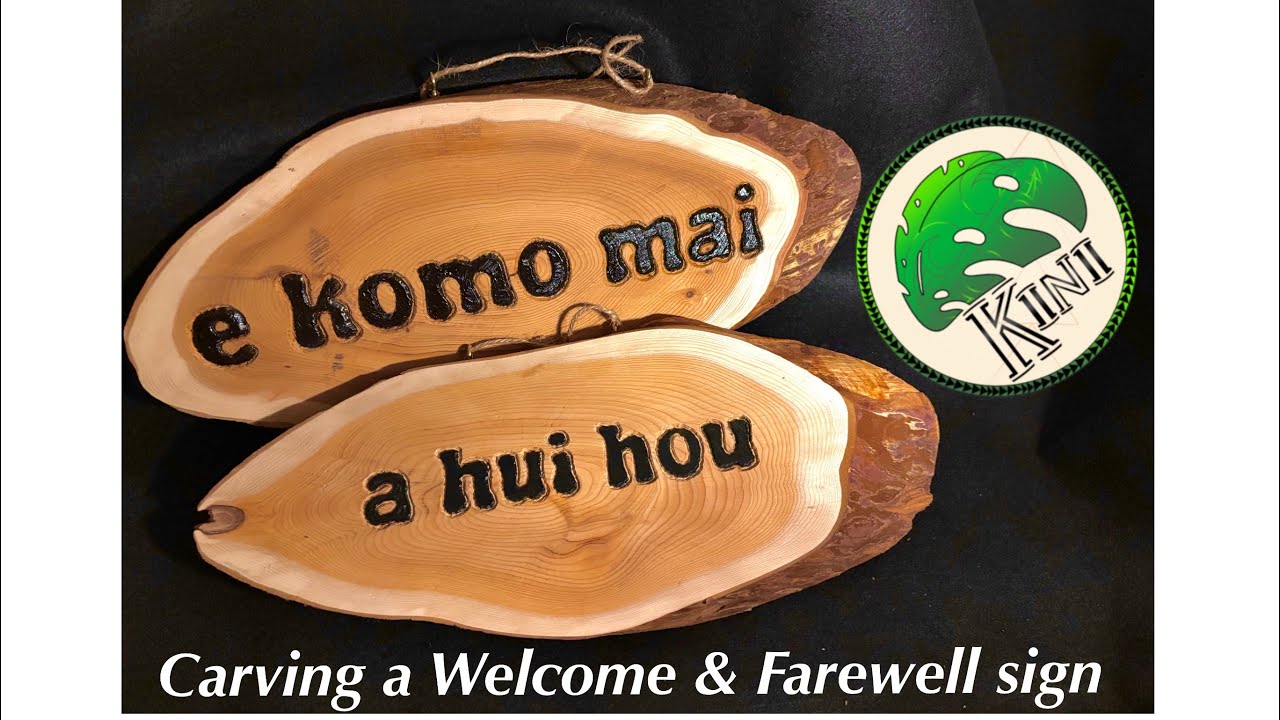 【Welcome & Farewell sign】 carved from Tree Ring Board - YouTube