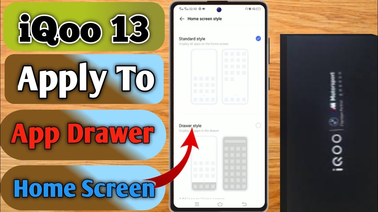 how to change home screen style on iqoo 13, iqoo 13 app drawer setting ...