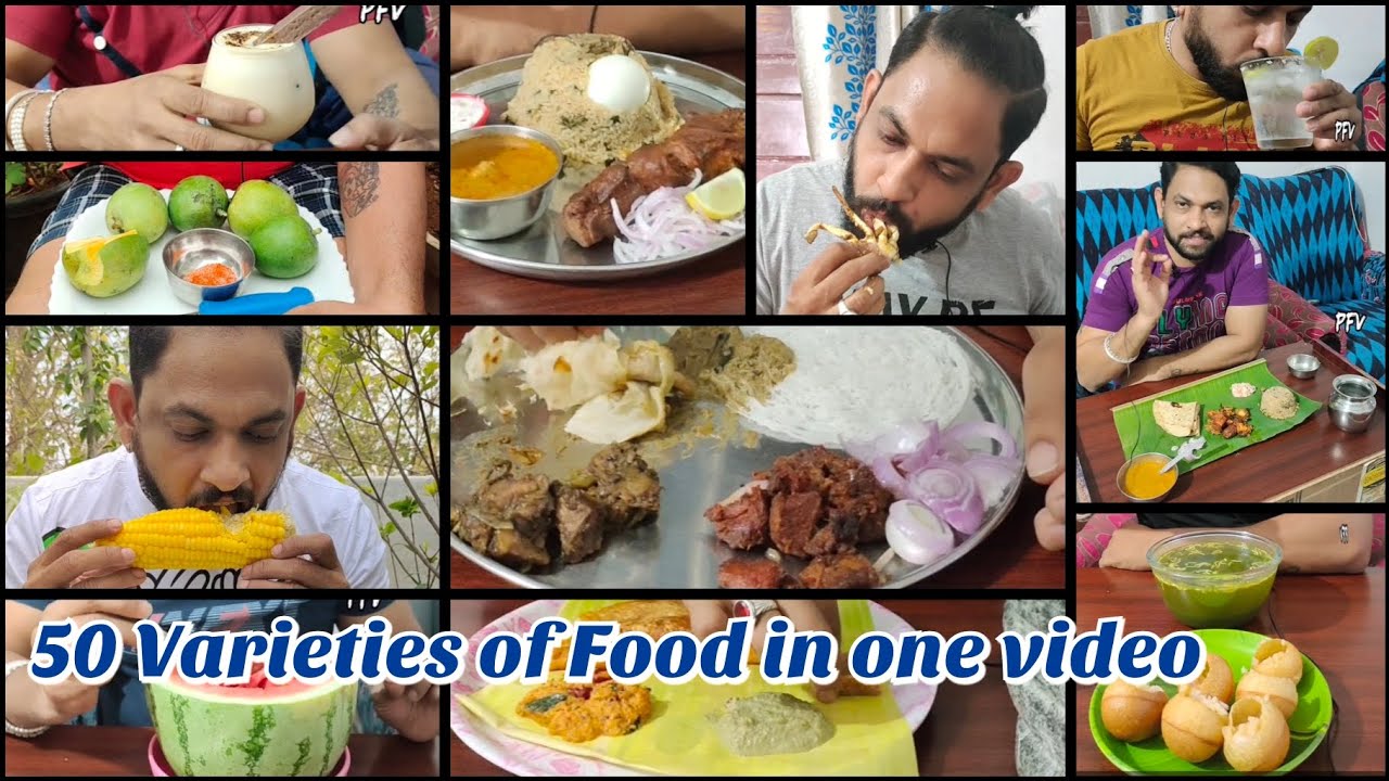 50 Varieties of Food Eating in one video /Non-veg to veg #asmr # ...