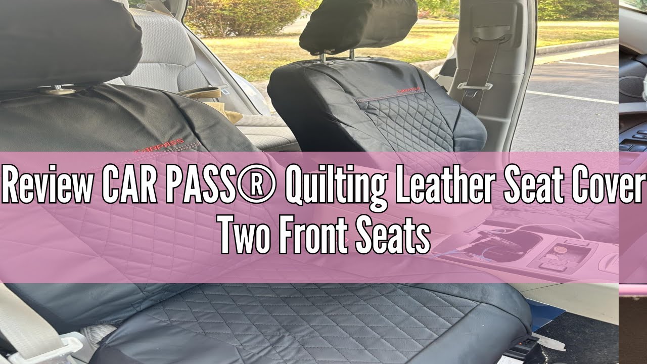 Review CAR PASS® Quilting Leather Seat Cover Two Front Seats Only ...