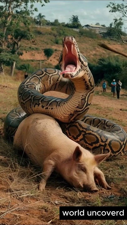 Terrifying Moment! Giant Python Attacks and Devours a Pig #shorts - YouTube