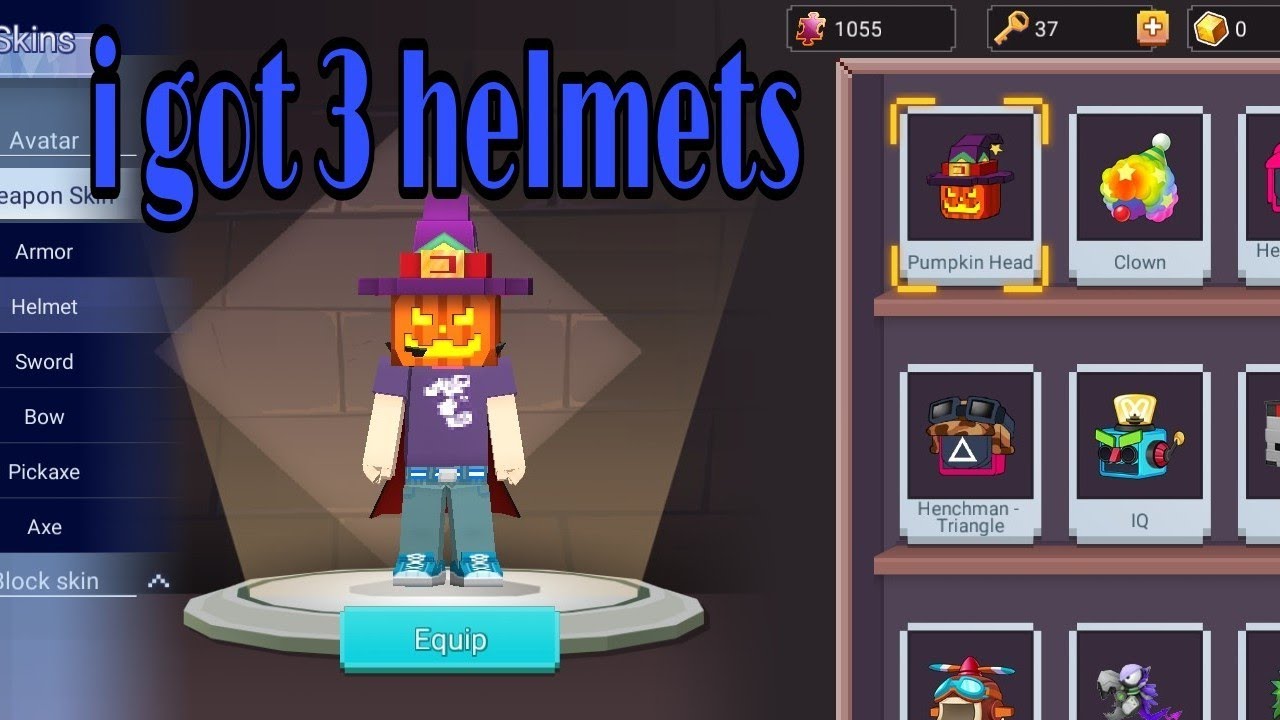I got 3 helmets and vampire cloak in bedwars!! (Blockman Go) - YouTube