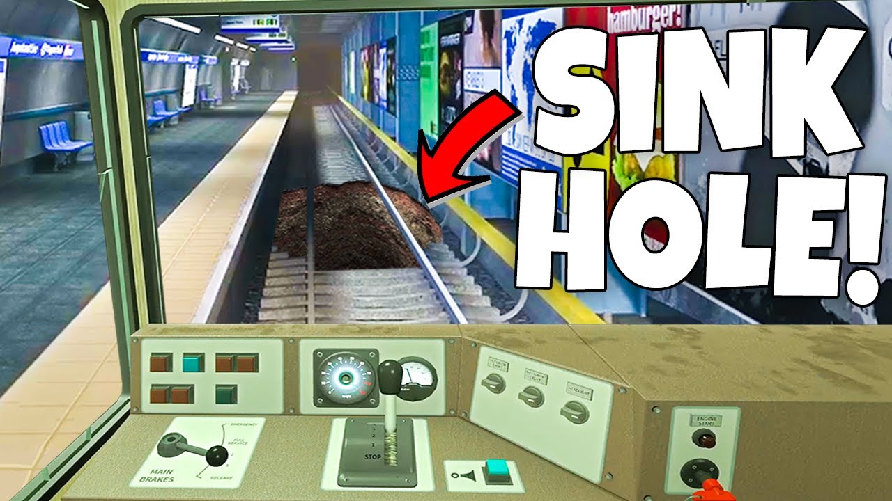 Driving a SUBWAY TRAIN over a SINK HOLE?! Infra! - YouTube