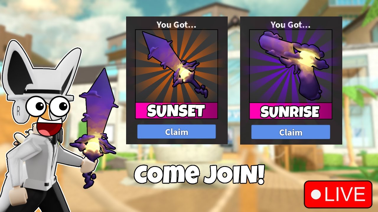 🔴LIVE🔴 SUMMER UPDATE! NEWEST SUNRISE SET MM2 WITH VIEWERS! ROBLOX - YouTube