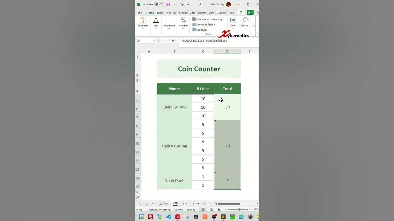 Sum Merged Cells in Excel with Formulas - Excel Tips and Tricks - YouTube
