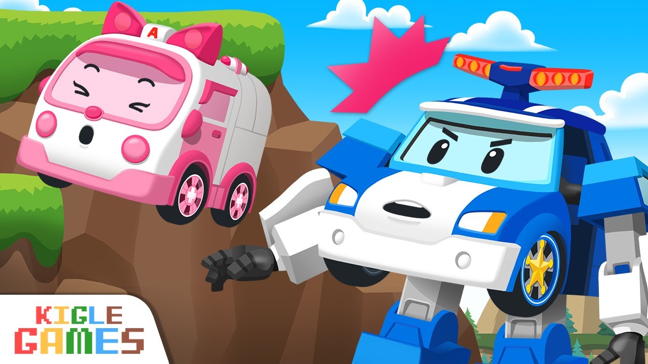 구급차 엠버를 구해요 로보카폴리 구조놀이 경찰차 소방차 엠뷸런스 중장비 번개 재난 교육 예방 몬스터트럭 생활안전 키글 게임 Kigle Games Youtube