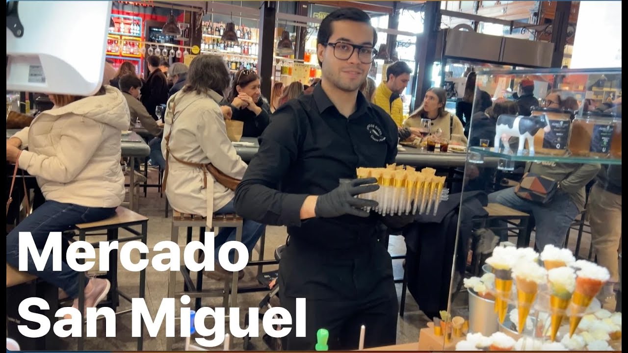 🇪🇸El Mercado Más Famoso de Madrid/ Walking Tour in the most famous food ...