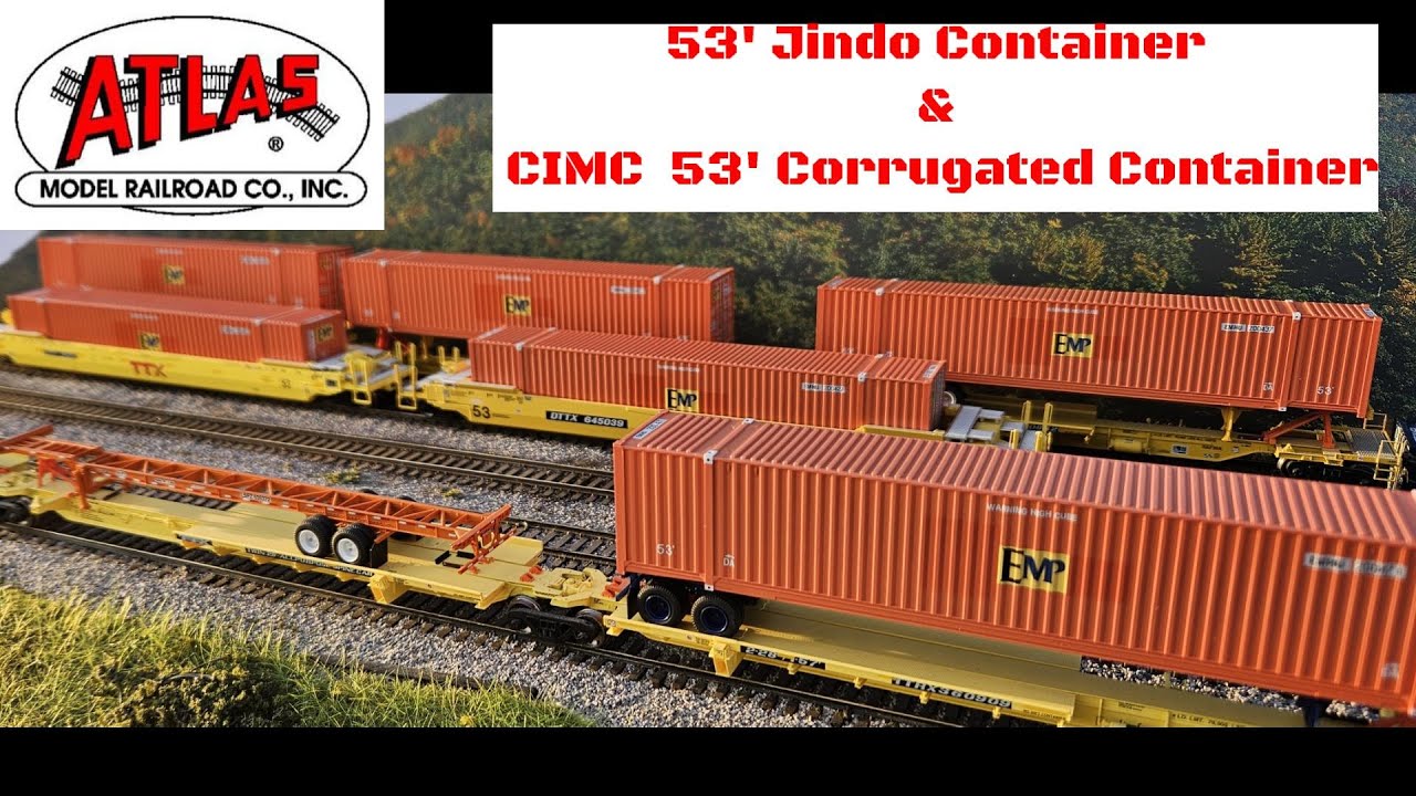 Atlas HO Scale 53' JINDO Container and CIMC Container - YouTube