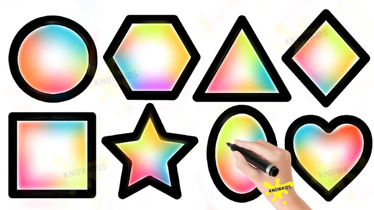 Learning shapes and colors for preschool toddlers |2d shapes drawing ...