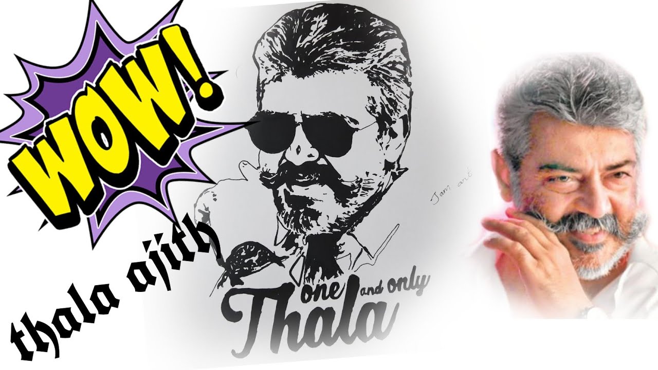 Drawing thala ajith | how do draw Ajith |how do draw | ultimate star ...