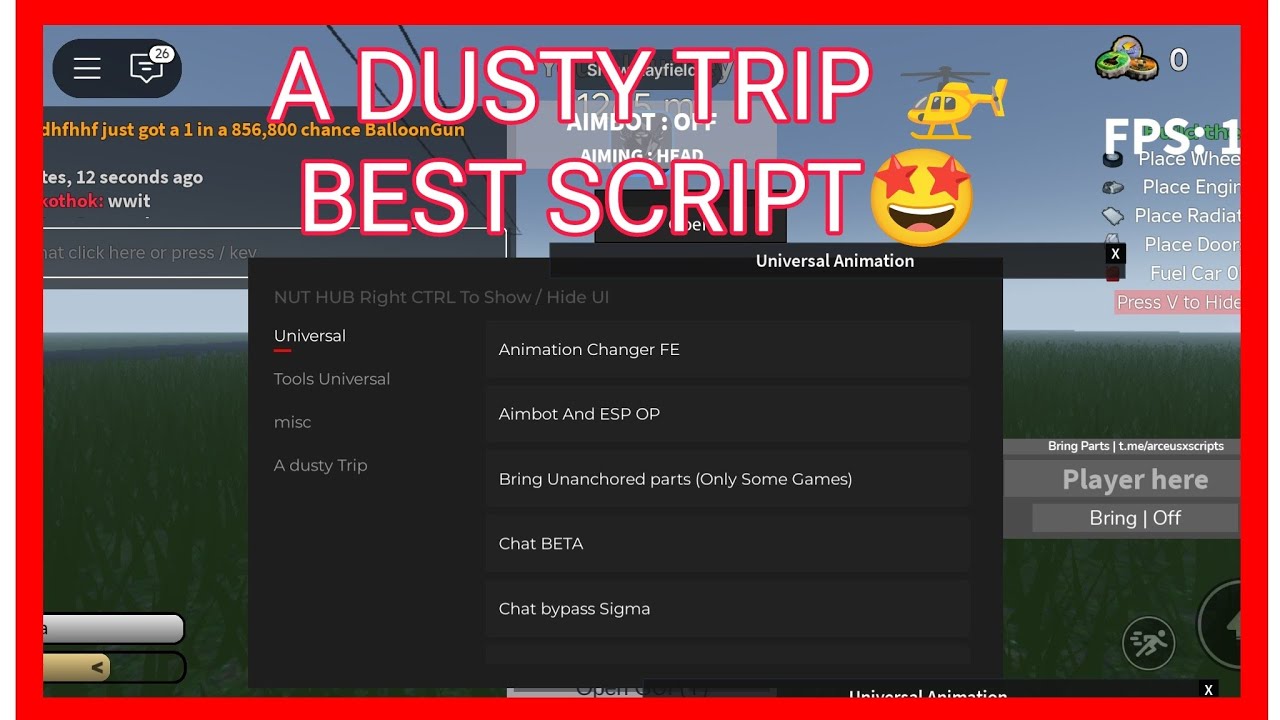 ROBLOX || A DUSTY TRIP 🚁 BEST SCRIPT🤩|| ALL HACKS 💀|| PAID SCRIPT FREE🖇️ NO KEY🗝️|| 100% WORKING ...