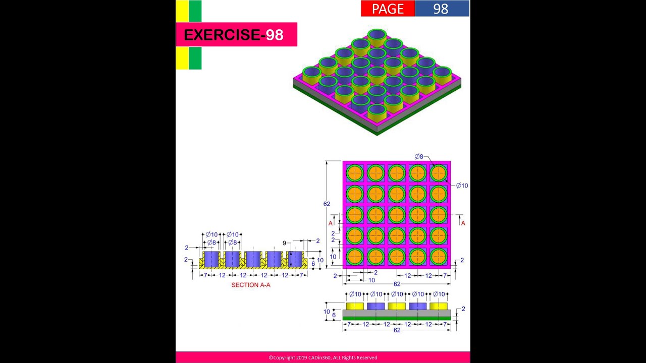Tugas Video SOLIDWORK EXERSICE-98 - YouTube