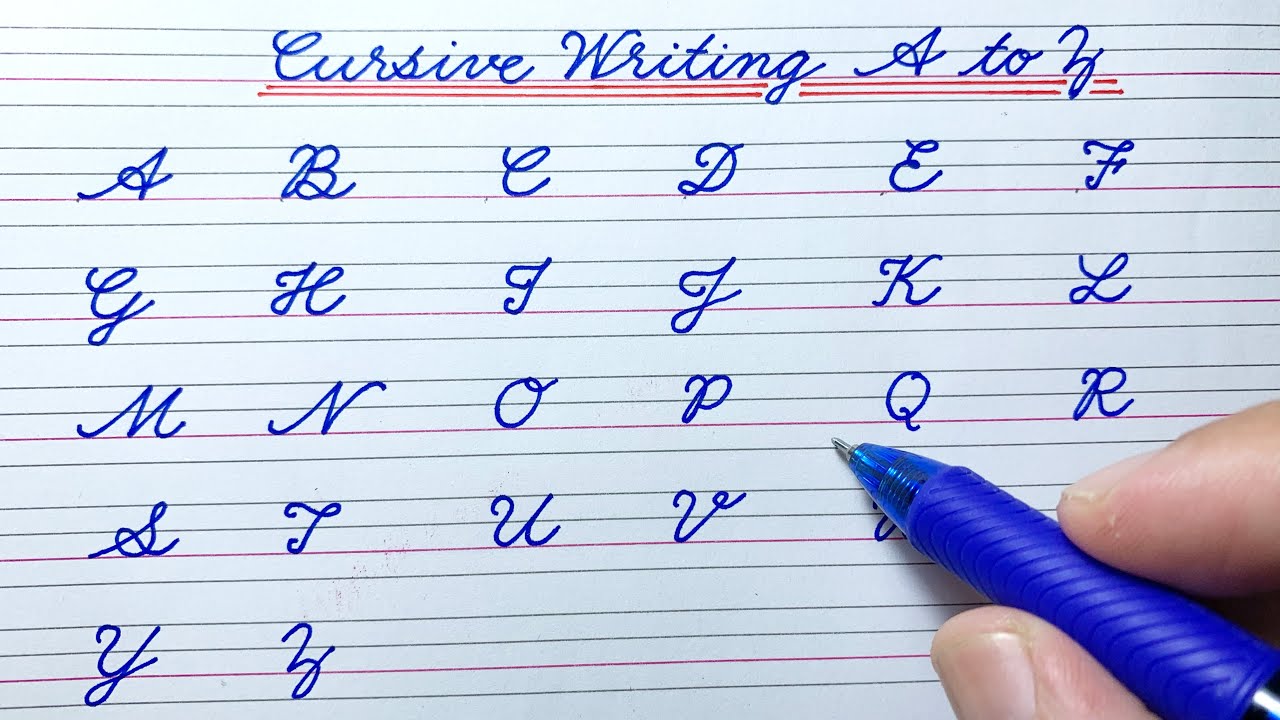 Cursive writing a to z | Cursive abcd | Cursive handwriting practice ...