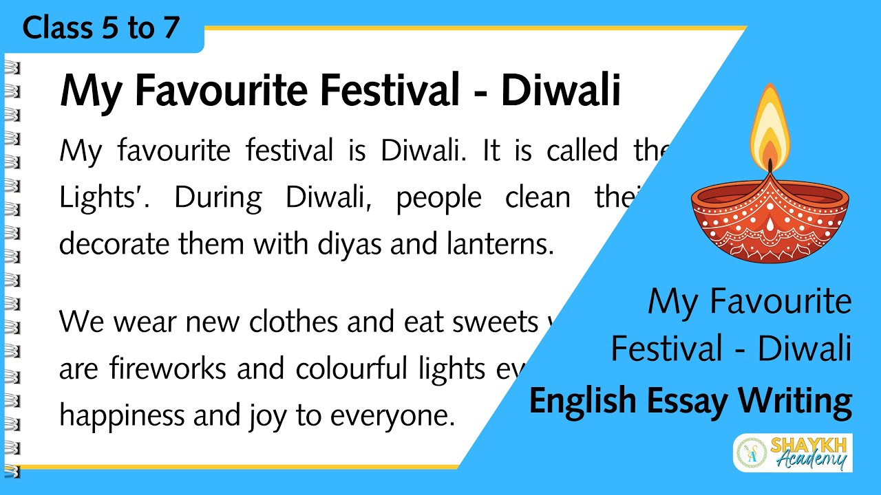 Easy Essay on Diwali 🪔 | Write an essay on My Favourite Festival ...