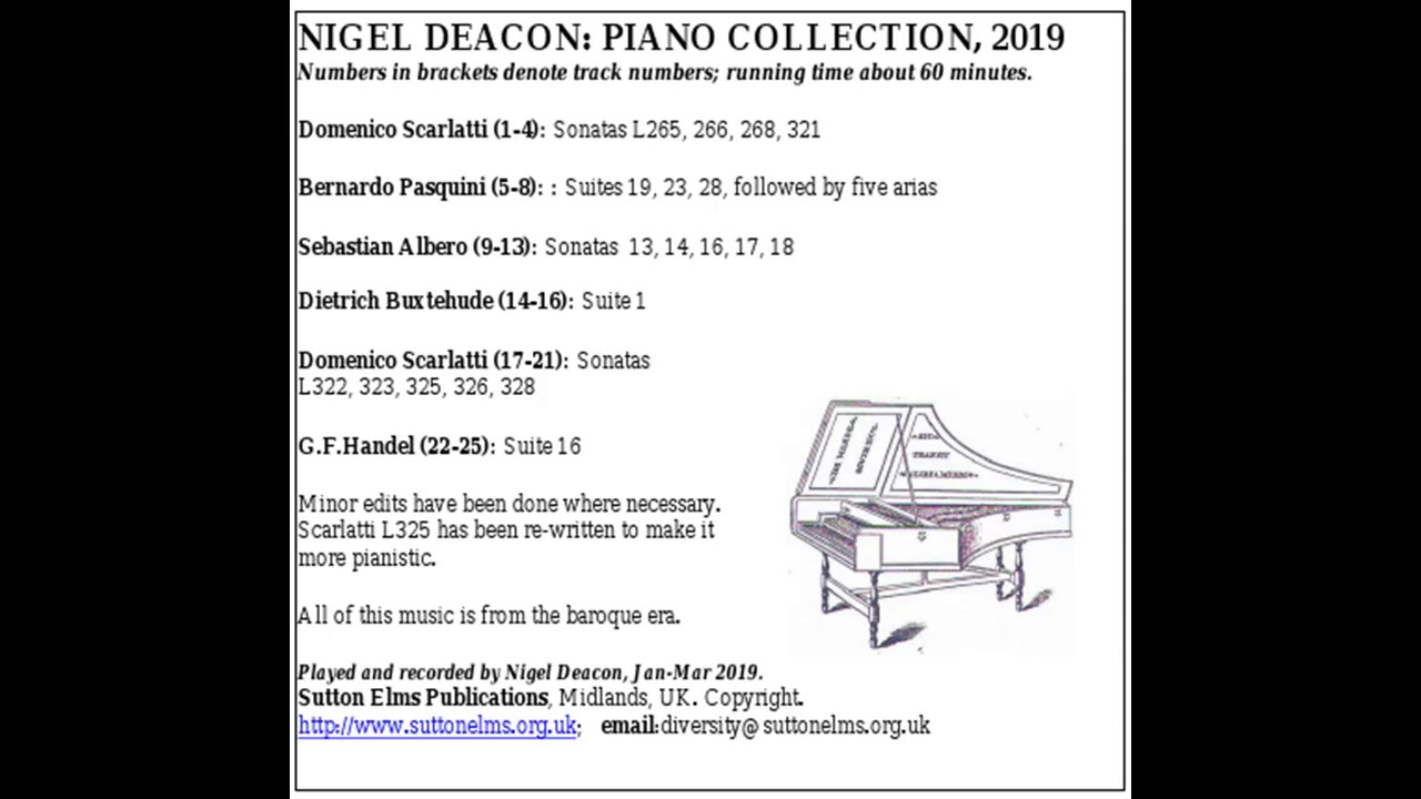 Piano Collection 2019 played by Nigel Deacon - YouTube