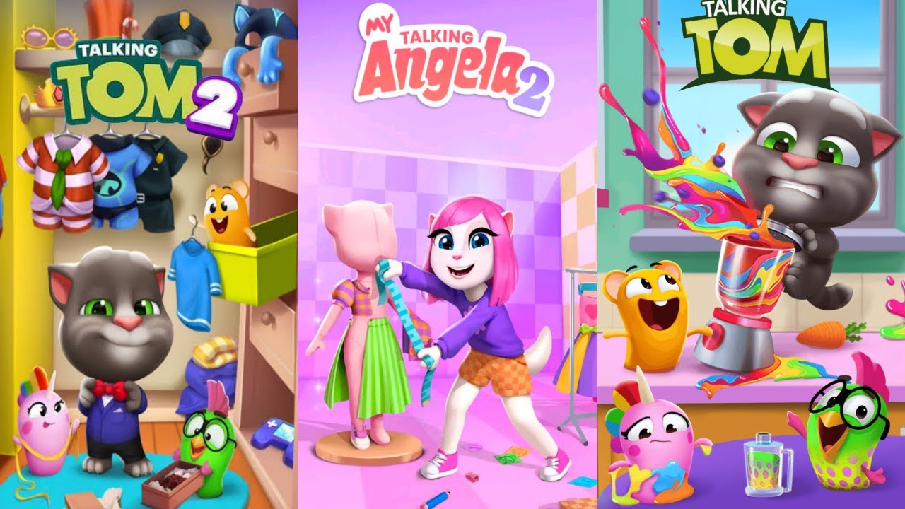 My Talking Tom 2 vs My Talking Angela 2 vs My Talking Tom 3 - YouTube