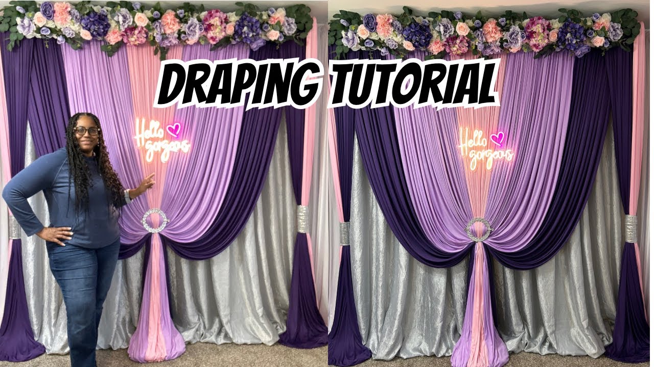 Easiest way to add flowers to draping - YouTube