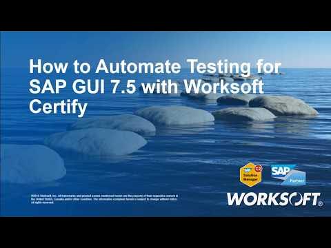 Automated Testing for SAP GUI 7.5 with Certify - YouTube