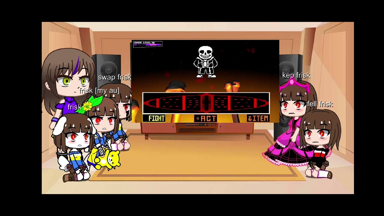 frisk AUS reaccionan a sans y yukari vs player - YouTube