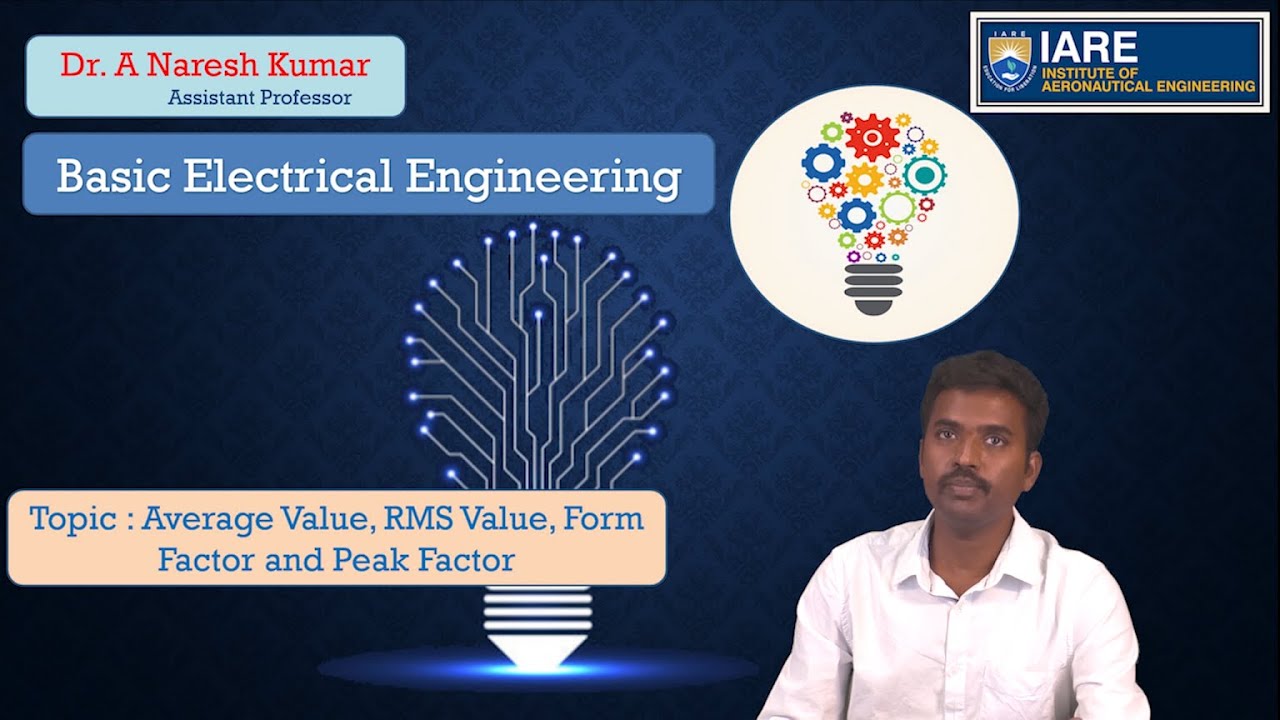 Average Value, RMS Value, Form Factor and Peak Factor by Dr. A Naresh ...